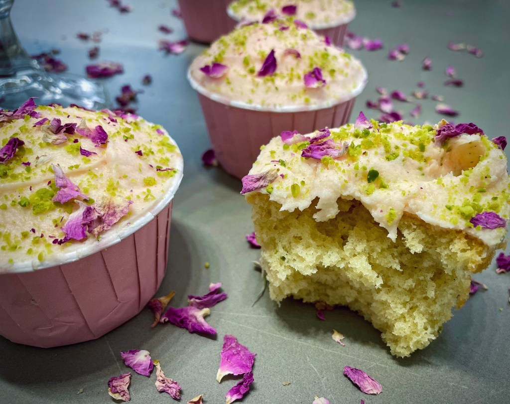 Persian Delights (Rose Water & Pistachio Cupcakes)